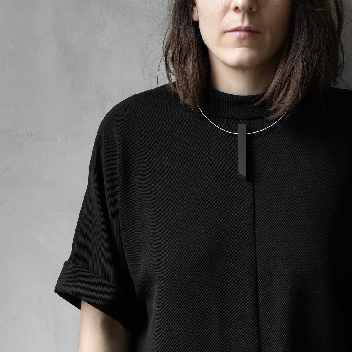 COLUMN Black Cement Necklace | Handmade Wearable Art | Urban Olive Design